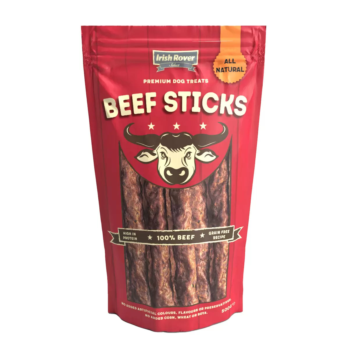 Irish Rover Beef Sticks for Dogs – 500g Pack of Natural, High-Protein ...